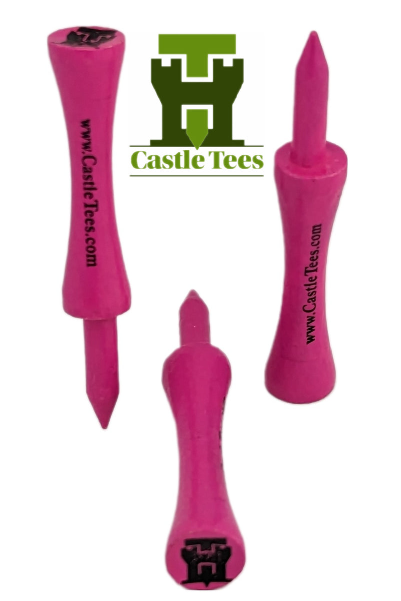 Pink Castle Tees – 40 x 60mm 2 1⁄3 inches Pink Premium Bamboo Golf Tee ...